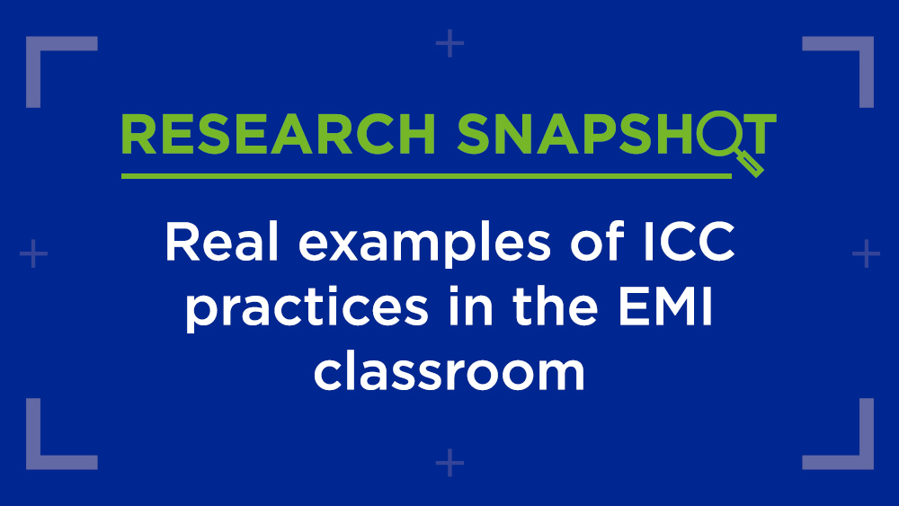 Research snapshot: ICC practices in the EMI classroom